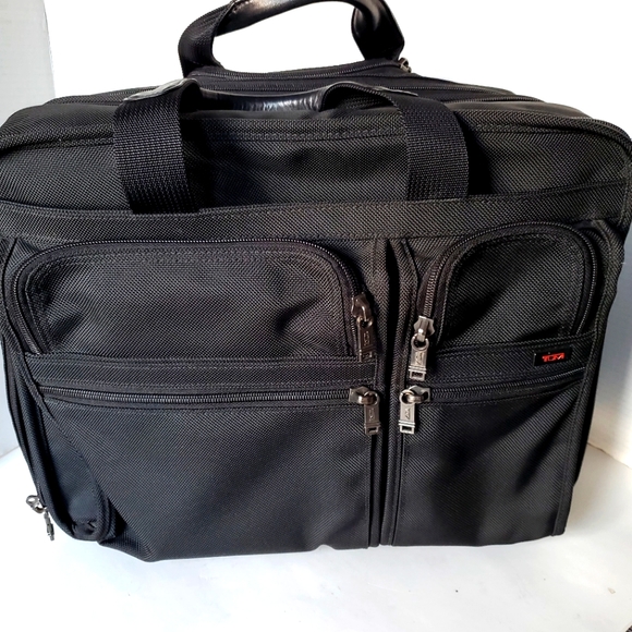 Tumi | Bags | Tumi Alpha Deluxe Expandable Black Wheeled Briefcase ...